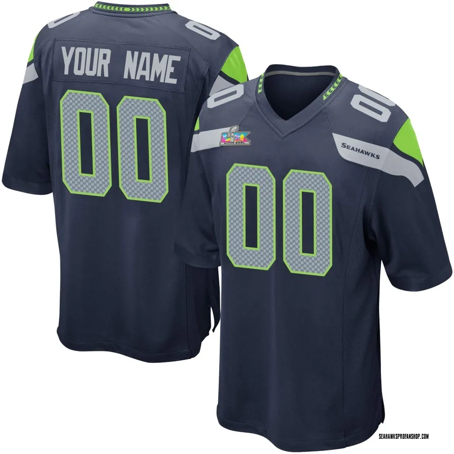 Custom Seattle Seahawks Men's Game Custom Team Color Super Bowl LX ...